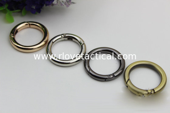 Polished gold inner diameter 25mm metal spring o ring carabiner open ring