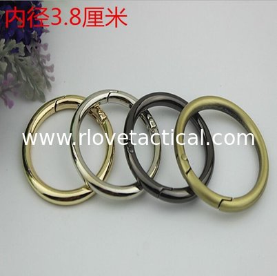 Metal hardware 38MM hanging brush anti brass spring ring o ring for handbag