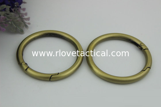 Metal hardware 38MM hanging brush anti brass spring ring o ring for handbag