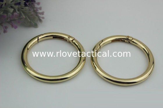 Metal hardware 38MM hanging brush anti brass spring ring o ring for handbag