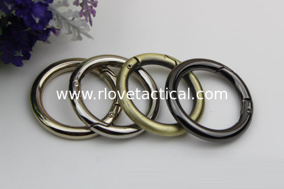 Wholesale nickel 32mm diameter easy open metal spring gate o ring carabiner O ring
