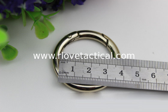 Wholesale nickel 32mm diameter easy open metal spring gate o ring carabiner O ring