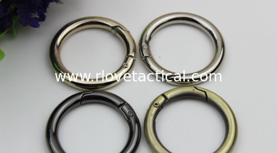 Wholesale nickel 32mm diameter easy open metal spring gate o ring carabiner O ring
