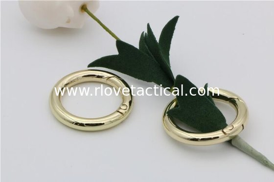 High end handbag accessories 1 inch gold metal spring ring clasps for webbing