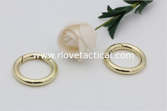 High end handbag accessories 1 inch gold metal spring ring clasps for webbing