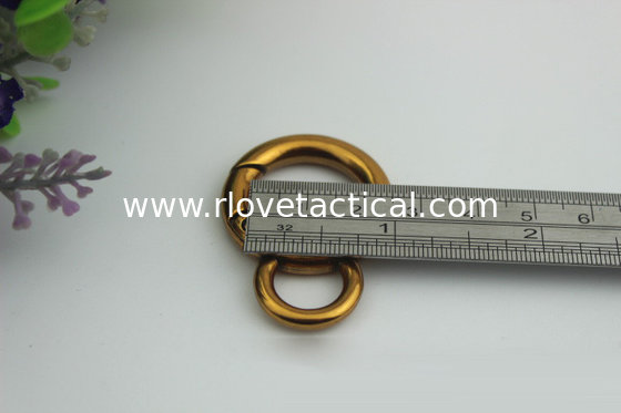 Factory Outlets Handbag Hardware Metal Spring O Ring Buckle Key chain In Gold For Bags