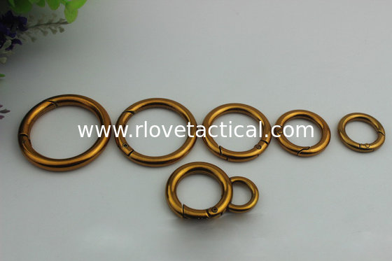 Factory Outlets Handbag Hardware Metal Spring O Ring Buckle Key chain In Gold For Bags
