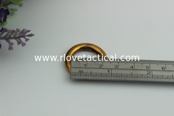 Factory Outlets Handbag Hardware Metal Spring O Ring Buckle Key chain In Gold For Bags