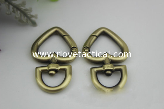 High quality nickel 3/4 inch heart shape open spring metal o ring clips for purse/handbag