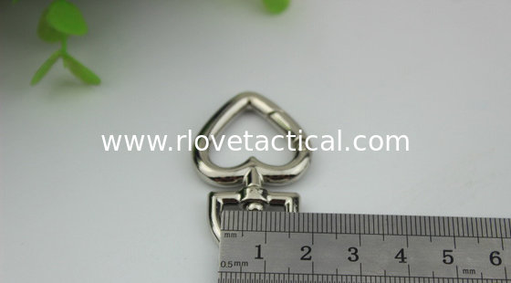 High quality nickel 3/4 inch heart shape open spring metal o ring clips for purse/handbag