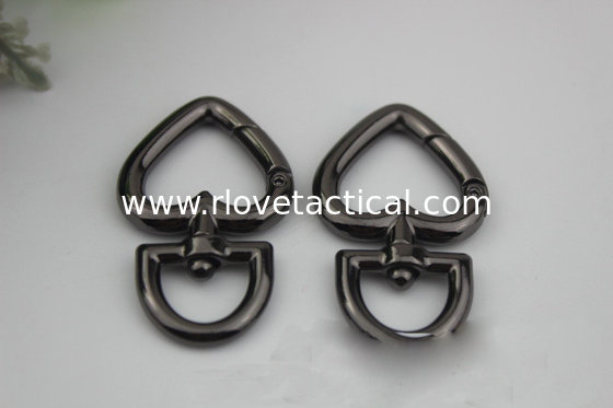 High quality nickel 3/4 inch heart shape open spring metal o ring clips for purse/handbag