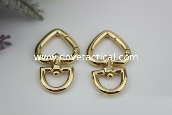 High quality nickel 3/4 inch heart shape open spring metal o ring clips for purse/handbag