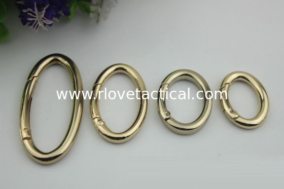 OEM Zinc Alloy Light Gold Various Size Metal Strong Spring O Ring for handbags