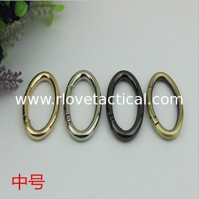 Good Quality Alloy 38 MM Hanging Brush Anti Brass Color Metal O Spring Gate Round Ring