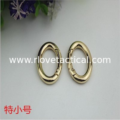 Custom shiny gold plating 25mm zinc alloy metal clips spring o ring hooks for bag