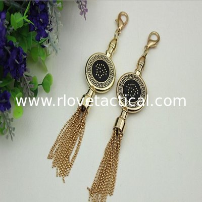 Novelty DIY high-grade bag hardware accessories light gold drip glue hanging charm with tassel