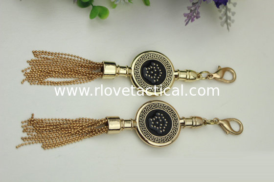 Novelty DIY high-grade bag hardware accessories light gold drip glue hanging charm with tassel