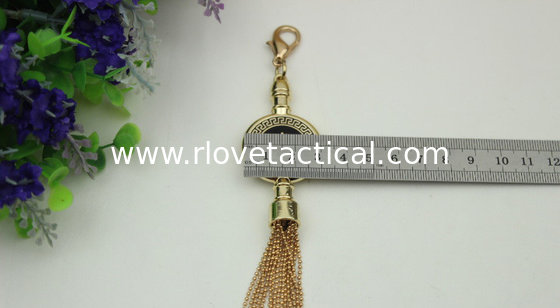Novelty DIY high-grade bag hardware accessories light gold drip glue hanging charm with tassel