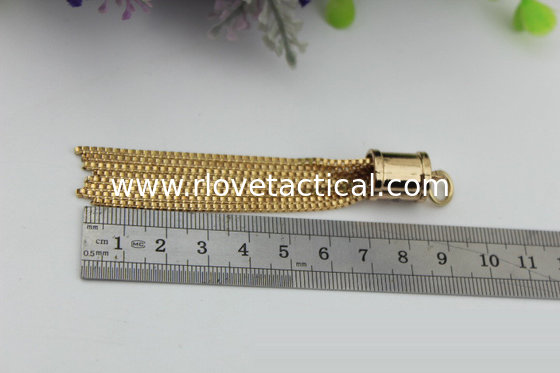 Supplier Custom Handbag Hardware Gold Bell Bucket Hanging Metal Charms with Tassel
