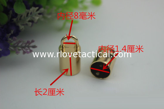 Wholesale fashion 14mm light gold zinc alloy bag hardware metal caps for tassel