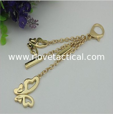 New design light gold butterfly shape handbag decorative hanging fitting with hooks
