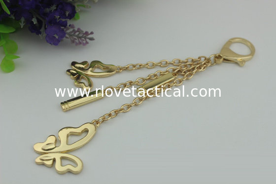 New design light gold butterfly shape handbag decorative hanging fitting with hooks