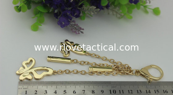 New design light gold butterfly shape handbag decorative hanging fitting with hooks
