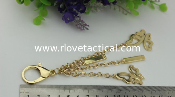 New design light gold butterfly shape handbag decorative hanging fitting with hooks