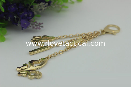 New design light gold butterfly shape handbag decorative hanging fitting with hooks