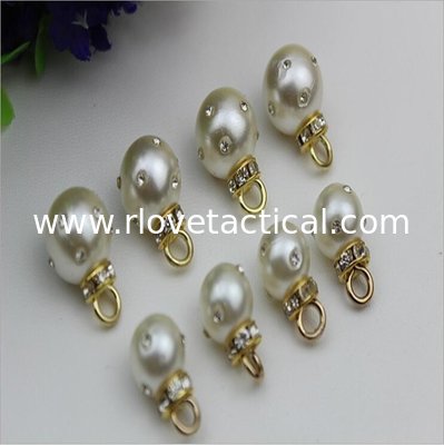 High-grade handmade jewelry accessories zinc alloy gold metal rhinestone pearl pendant button