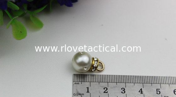 High-grade handmade jewelry accessories zinc alloy gold metal rhinestone pearl pendant button