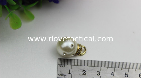 High-grade handmade jewelry accessories zinc alloy gold metal rhinestone pearl pendant button