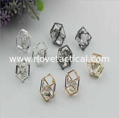 Handmade DIY metal zinc alloy gold nickel 17mm rhombus type diamond ball pendant