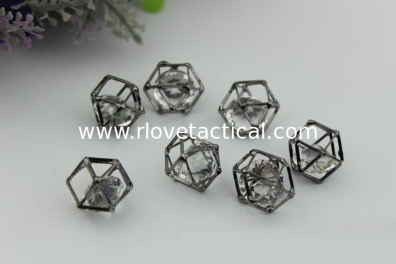 Handmade DIY metal zinc alloy gold nickel 17mm rhombus type diamond ball pendant