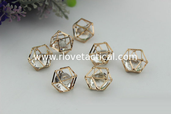 Handmade DIY metal zinc alloy gold nickel 17mm rhombus type diamond ball pendant