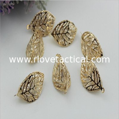 Handmade DIY alloy gold leaves diamond ball pendant bracelet necklace for  bag/ clothing accessories