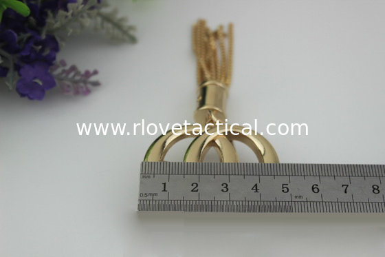 Handbag hardware accessories gold zinc alloy letters logo metal end cap with tassel