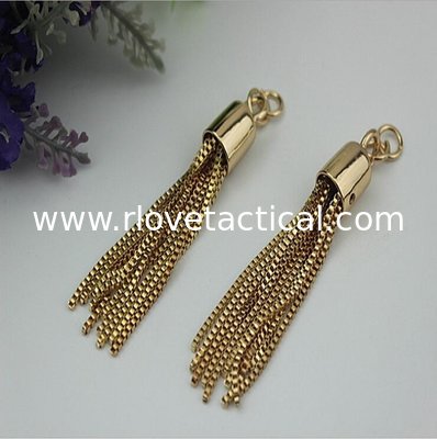 Decorative accessories 10mm light gold leather tassels end cord metal cap for handbag