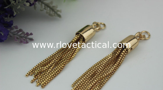 Decorative accessories 10mm light gold leather tassels end cord metal cap for handbag