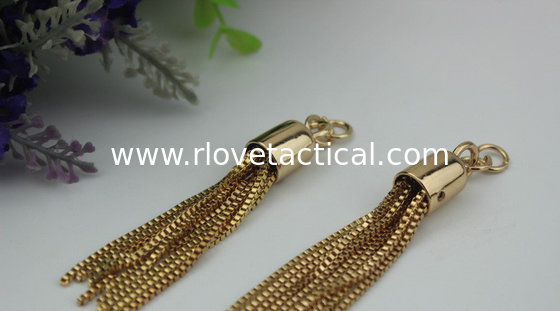 Decorative accessories 10mm light gold leather tassels end cord metal cap for handbag