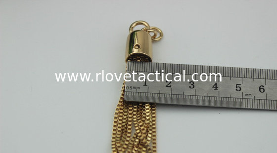 Decorative accessories 10mm light gold leather tassels end cord metal cap for handbag