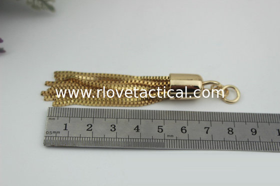 Decorative accessories 10mm light gold leather tassels end cord metal cap for handbag