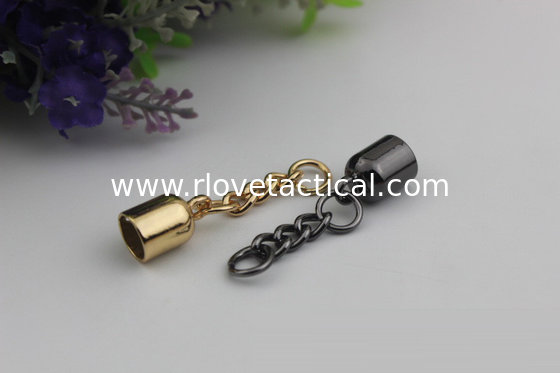 Customized Metal 9MM Mini Zinc Alloy Gold & Gunmetal Color Tassel Caps in Gold for bag