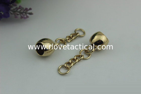 India style zinc alloy handbag hardware custom light gold 10 mm metal tassel cap