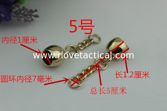 India style zinc alloy handbag hardware custom light gold 10 mm metal tassel cap