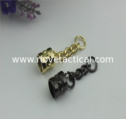 Latest bell design light gold tassel cord end metal head caps for handbag