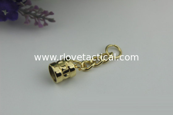 Latest bell design light gold tassel cord end metal head caps for handbag