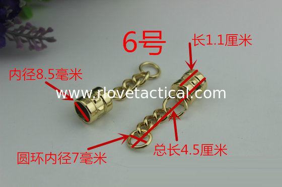Latest bell design light gold tassel cord end metal head caps for handbag