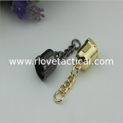 Durable 14mm width handbag metal cord end stopper gold metal caps for tassel