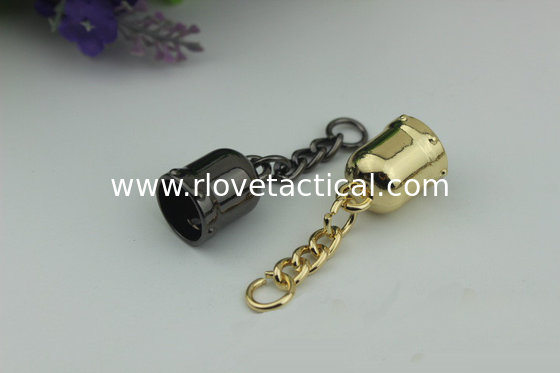 Durable 14mm width handbag metal cord end stopper gold metal caps for tassel